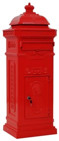 vidaXL Sloupová poštovní schránka ve vintage stylu rezuvzdorná červená