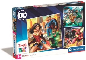 Clementoni - Puzzle 3x48 Square DC Comics Liga spravedlnosti