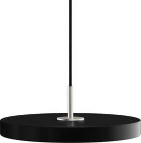 Závěsná lampa Asteria Mini se stříbrným držákem černá