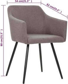 Otočné jídelní židle 4 ks taupe textil 3065680