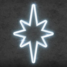 Easy Fix 2D LED světelná hvězda na vrchol stromu, 35 × 50 cm, ledově bílá, 3D tisk