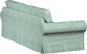 Potah na pohovku IKEA Ektorp 3-místná rozkládací, NOVÝ MODEL 2013 barva zelená látka pletený vzor, vzorované
