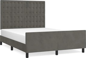 Rám postele bez matrace tmavě šedá 140 x 200 cm samet 3126002