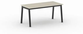 Kancelářský pracovní stůl PRIMO BASIC, černá podnož 1600 x 800 mm, dub přírodní