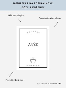 Samolepka na kořenky ANÝZ bílá 3 × 4 cm základní písmo