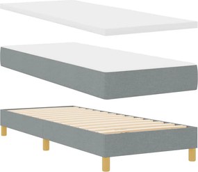Postel s boxspringem s čelo Světle šedá 80 x 200 cm textil 3340241