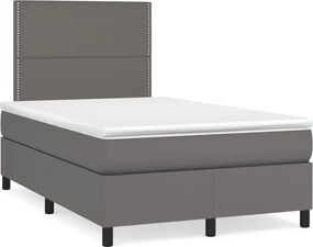 Box spring postel s matrací šedá 120x200 cm umělá kůže 3142777