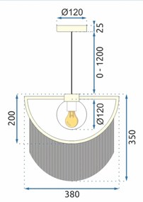 Toolight Stropní dekorativní lampa APP968 Zlatá