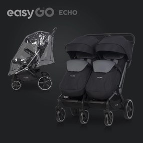 Sourozenecký kočárek EasyGo Echo Ebony Black