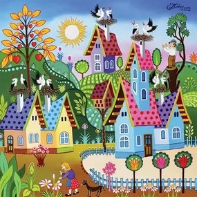 ALIPSON Čtvercové puzzle Slet čápů / 1000 dílků / od 14 let