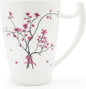 Porcelánový hrnek Sakura, 500 ml – jemný květinový motiv, s detailem uvnitř