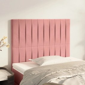 Čelo postele růžové 100x5x118/128 cm sametové 3116617