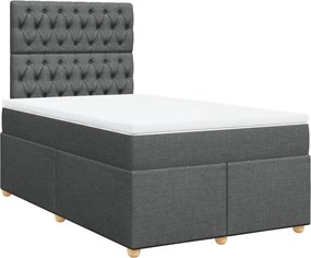 Box spring postel s matrací tmavě šedá 120x200 cm textil 3293555
