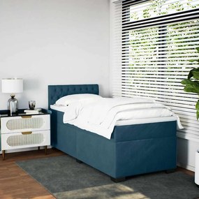 Box spring postel s matrací tmavě modrá 80 x 200 cm samet 3286172