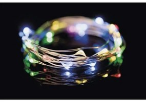 Vánoční osvětlení EMOS D3AM04 ZY1951 20LED nano řetěz stříbrný 1,9m 2xAA multicolor s časovačem
