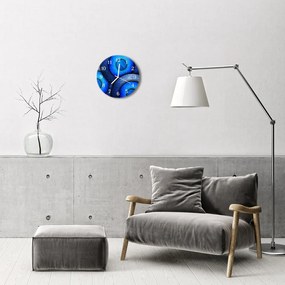 Skleněné hodiny kulaté Abstraktní kruhy fi 30 cm
