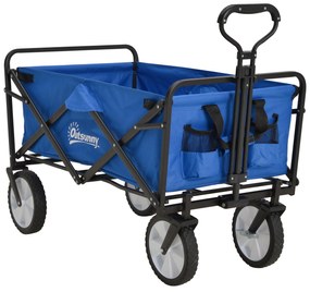 Outsunny Skládací zahradní vozík 360° Transportní vozík Plážový vozík s ocelovým rámem Oxford 93 x 49 x 75-100 cm | Aosom.de