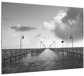 Skleněný obraz - Promenáda u pobřeží (70x50 cm)
