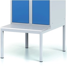 Alfa 3 Šatní skříňka s lavičkou, 2-dveřová, modré dveře, otočný zámek