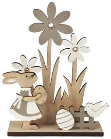 Morex Velikonoční zajíček, dřevěná dekorace 14x4x16,5 cm
