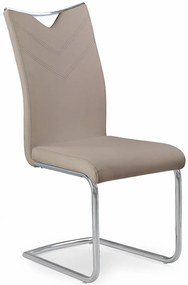 Moderní Židle Ocelové nohy Umělá kůže Cappucino LUKE