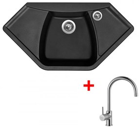 Sinks NAIKY 980 Pureblack+VITALIA NA98026VICL