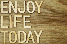 Obraz s citací - Enjoy life today