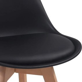 Miadomodo 74816 Sada jídelních židlí s plastovým sedákem, 2 ks, černá
