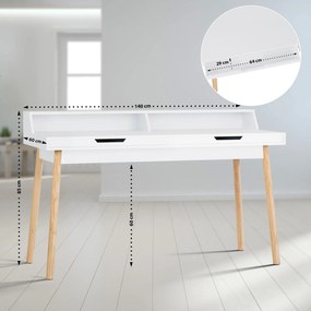 Psací stůl Eaton 140 cm – bílá
