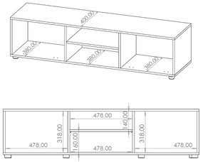 MAXIONE a | TV stolek RTV150 MX-09 | 150 cm | artisan