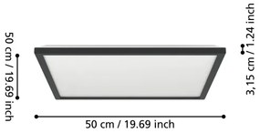 Eglo 901444- LED Koupelnové stropní svítidlo ROVITO 17W/230V 50x50 cm IP44 černá