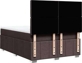 Box spring postel s matrací tmavě hnědá 140x200 cm textil 3291708