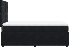 Box spring postel s matrací černá 100x200 cm samet 3294564