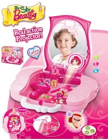 G21 dětský kosmetický kufřík s příslušenstvím s projekcí růžová