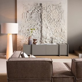 Šedý TV stolek v dekoru jasanu 200x53x44 cm Brock – WOOOD