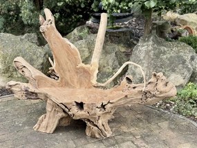 Královské křeslo z teakového kořene 195 cm – jedinečná lavice