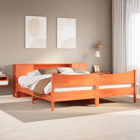 Postel bez matrace voskově hnědá 200 x 200 cm masivní borovice 3323289