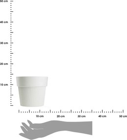 PLASTOVÝ KVĚTINÁČ SILVA LINE 16X14 CM KRÉMOVÁ
