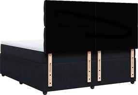 Box spring postel s matrací černá 200x200 cm samet 3292438