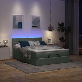 Osmanská postel s matrací &amp; LED diody Tmavě šedá 140x200 cm 3312313