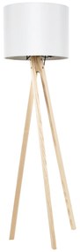 Stojací lampa, bílá / přírodní dřevo, LILA Typ 6