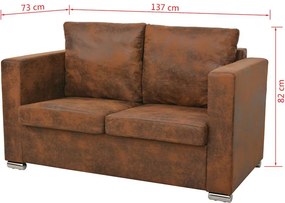 Dvoumístná sedačka  137 x 73 x 82 cm umělý semiš 244702