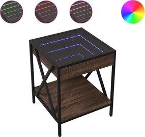 Noční stolek s Infinity LED hnědý dub 40 x 40 x 49 cm 3284100