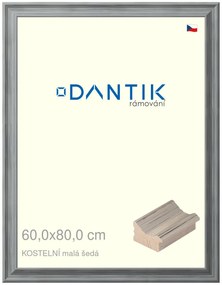 DANTIK rámeček 60x80 | KOSTELNÍ malá šedá (Plexi Čiré)