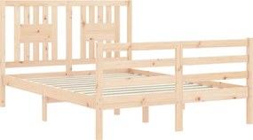 vidaXL Rám postele s čelem 120 x 200 cm masivní dřevo [3194566] Barva: Přírodní