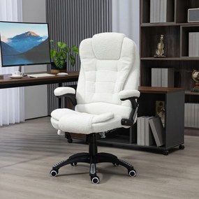 Kancelářská židle Vinsetto s vibračním masážním systémem, ergonomická židle s vyhříváním, sklápěcí funkce, výškově nastavitelná exekutivní židle s dá…