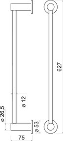 Ferro Smile Držák ručníků SMILE 600 mm, chromová, ASM09