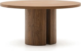 Kulatý jídelní stůl s deskou v dekoru ořechového dřeva ø 150 cm Nealy – Kave Home