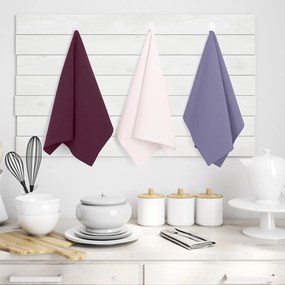 Sada kuchyňských ručníků Letty Plain - 3 ks fialová