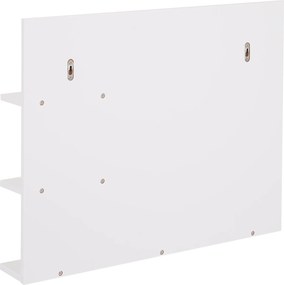 kleankin koupelnové zrcadlo nástěnné zrcadlo se 3 policemi, zrcadlová polička do koupelny, MDF bílá 60x10x48cm, moderní design pro pořádek | Aosom.de